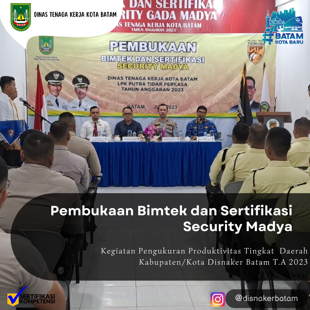 GALERI PELATIHAN TAHUN 2023 – Dinas Tenaga Kerja Kota Batam